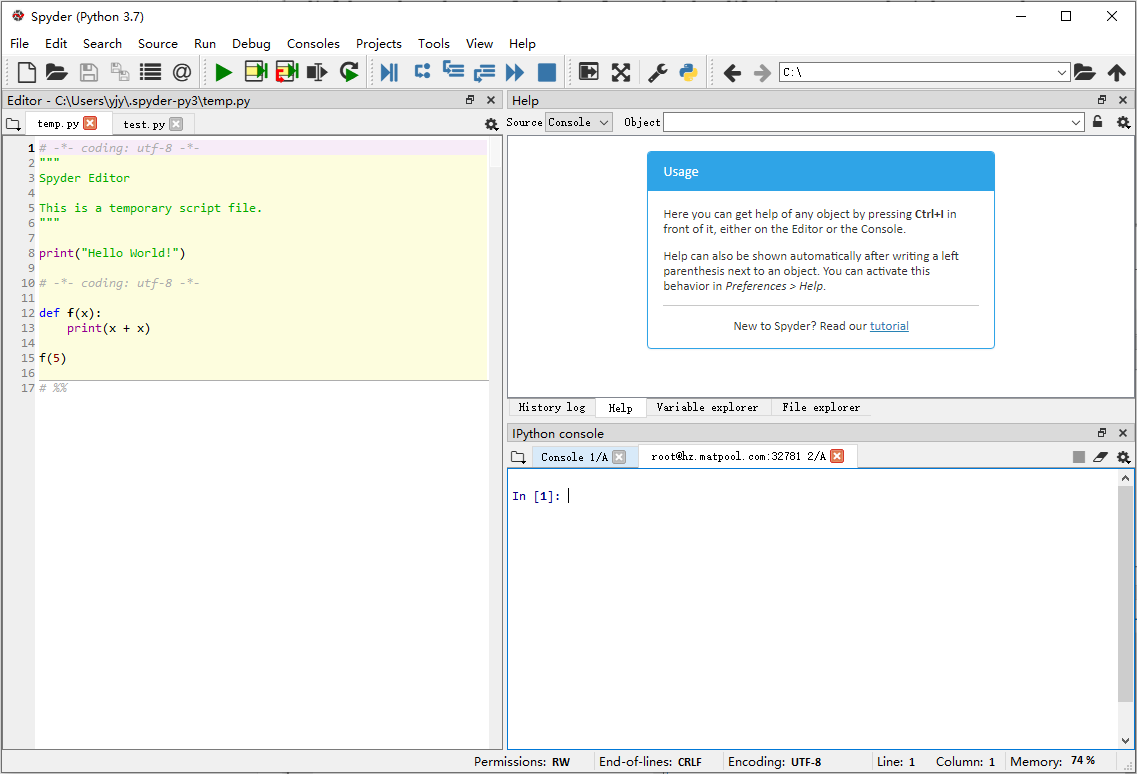 Spyder 远程连接矩池云机器教程 - 矩池云支持中心 - 矩池云支持中心